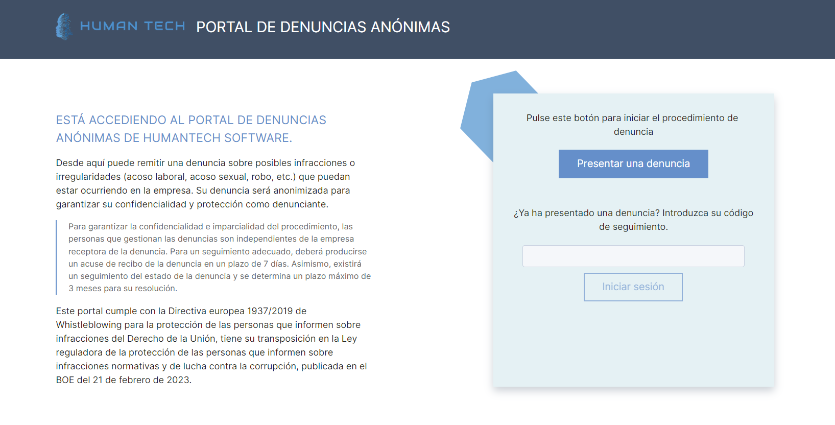 Humantech Software - Canal de denuncias